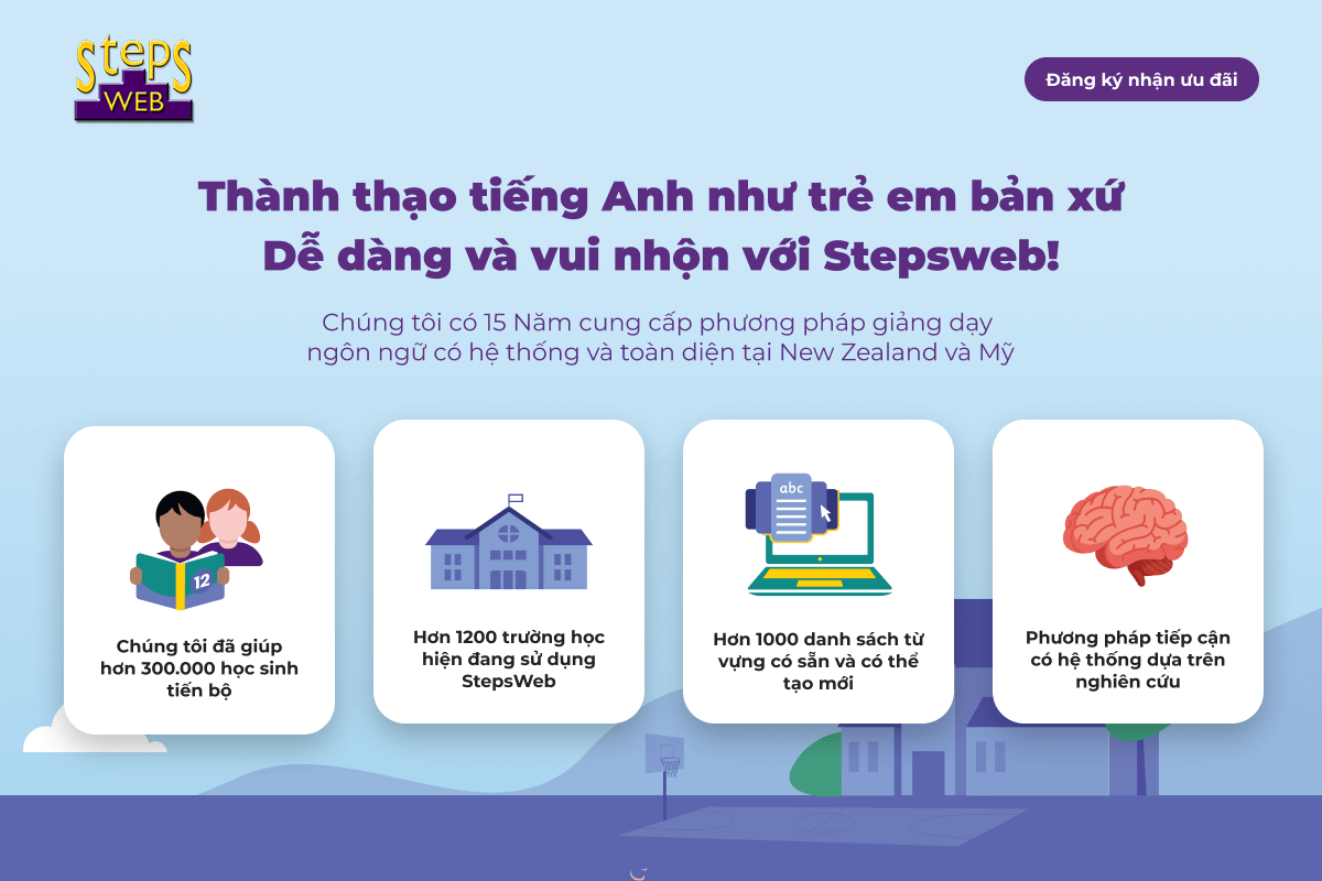 Thành thạo tiếng Anh như trẻ em bản xứ - Dễ dàng và vui nhộn với Stepsweb!